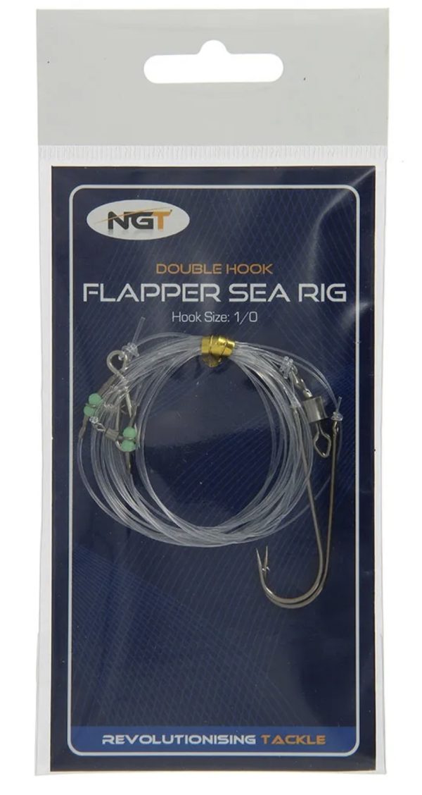 NGT Flapper Sea Rig 1/0 | Double hook size 1/0 ready tied rig