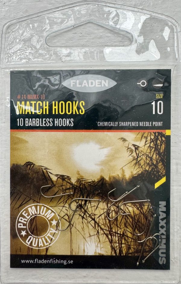 Fladen Maxximus Match Size10 Hooks | Barbless Match Hooks